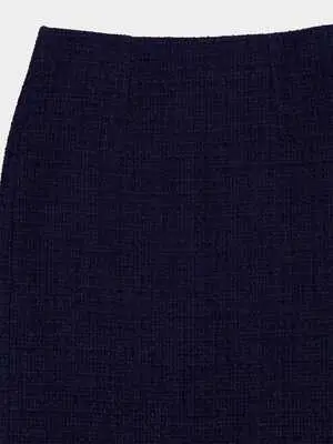 Roland Mouret Boucle Column Skirt - Navy