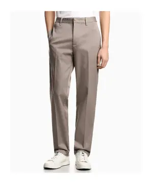 Emporio Armani Logo Plaque Tapered Stretch Trousers - Grey