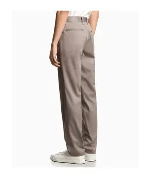 Emporio Armani Logo Plaque Tapered Stretch Trousers - Grey