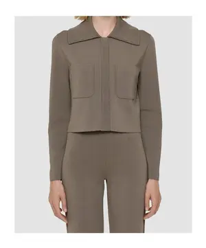 JOSEPH Milano Cropped Stretch-knit Jacket - Gray