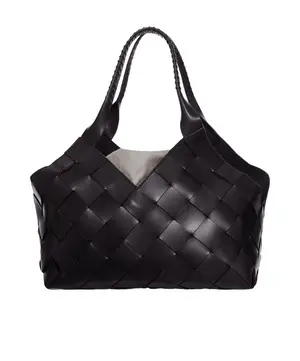 Dragon Diffusion Castello Woven Top Handle Tote Bag - Black