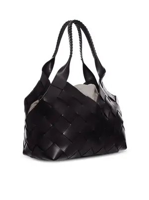 Dragon Diffusion Castello Woven Top Handle Tote Bag - Black