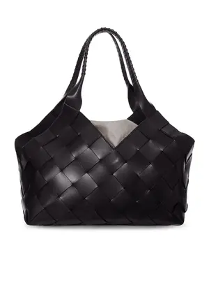 Dragon Diffusion Castello Woven Top Handle Tote Bag - Black