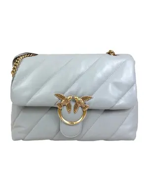 Pinko Pinko Love Big Puff Chain Shoulder Bag Gray