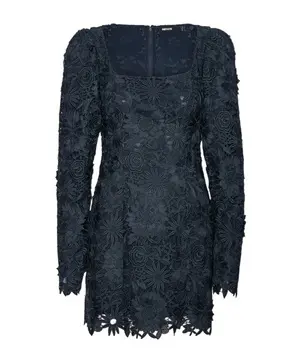 ROTATE BY BIRGER CHRISTENSEN Lace Embellished Mini Dress - Black