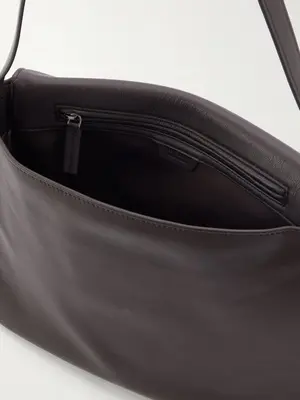 THE ROW Nuance Two Leather Shoulder Bag - Dark Brown