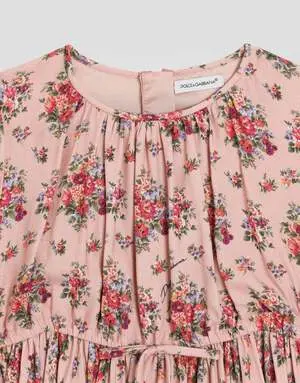 Dolce & Gabbana Ruffled-detail Floral-pattern Dress