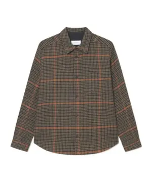LES DEUX Kody Houndstooth Overshirt - Black