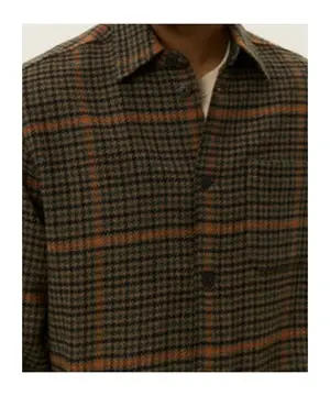 LES DEUX Kody Houndstooth Overshirt - Black