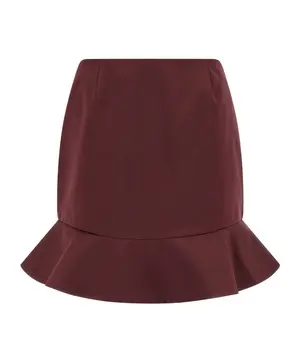 ROTATE BY BIRGER CHRISTENSEN Flounced Mini Skirt - Bordeaux