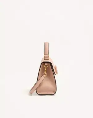 Valentino Garavani Vsling Small Handbag In Grainy Calfskin - Nude