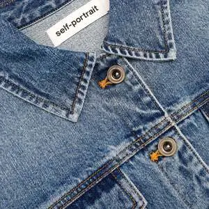 SELF-PORTRAIT Buttoned Denim Pocket Dress