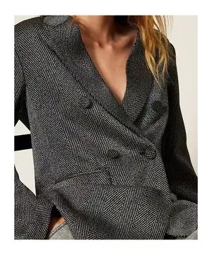 TWINSET Herringbone Double-breasted Blazer