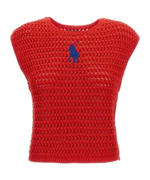 Polo Ralph Lauren Crochet Logo Detail Sleeveless Top