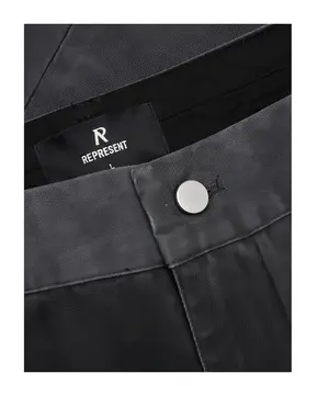 REPRESENT Zip-detailed Washed Trousers - Black