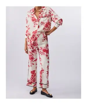 Liu Jo Floral Wide-leg Trousers - Red