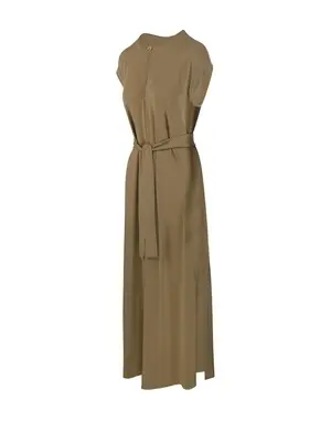 Max Mara Feluca Belted Maxi Dress - Brown