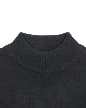 Karl Lagerfeld High Neck Long Sleeve Sweater - Black
