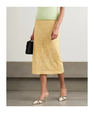 Veronica Beard Embellished Midi Skirt With Slit