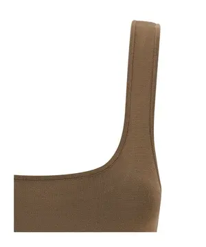 ENTIRE STUDIOS Square Neck Stretch Top - Brown