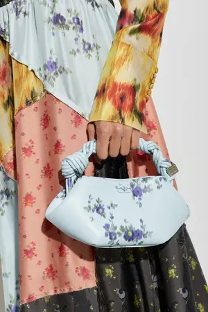 GANNI Mini Bou Bag In Printed Floral - Blue