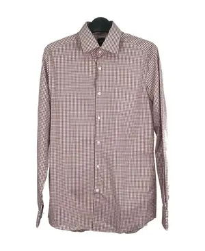 Hugo Boss Lapel Long-sleeved Shirt With Small Plaid Pattern