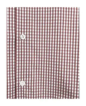 Hugo Boss Lapel Long-sleeved Shirt With Small Plaid Pattern