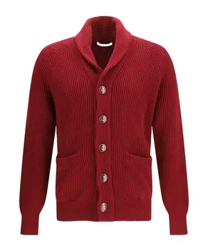 Brunello Cucinelli Collared Knit Sweater With Patch Pockets