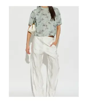 GANNI Floral Print Knit T-shirt
