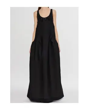 Dries Van Noten Sleeveless Maxi Dress With Embellished Neckline