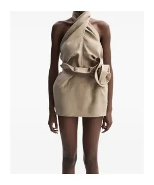 Magda Butrym Cut-out Halterneck Blouse - Beige