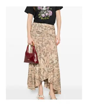 GANNI Butter Printed Leopard Skirt