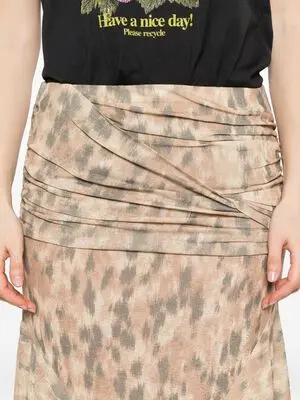 GANNI Butter Printed Leopard Skirt