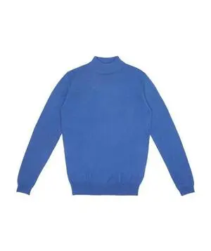 Karl Lagerfeld High Neck Long Sleeve Knit Sweater - Blue