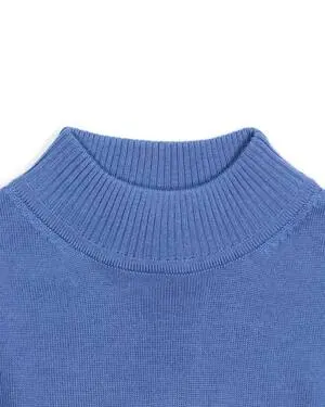 Karl Lagerfeld High Neck Long Sleeve Knit Sweater - Blue
