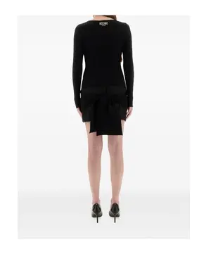 Moschino Bow Detail Rib Knit Mini Dress