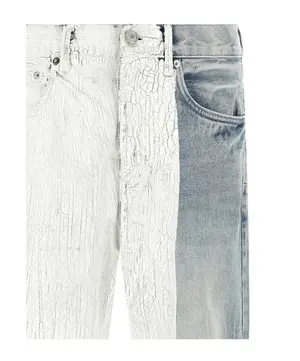 PURPLE BRAND Crackle Silver Coated Jeans