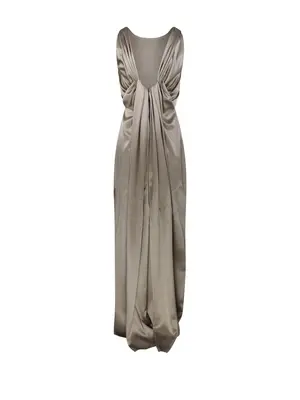 Max Mara Sleeveless Draped Maxi Dress - Nude