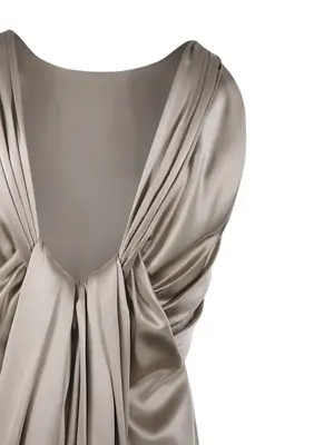 Max Mara Sleeveless Draped Maxi Dress - Nude