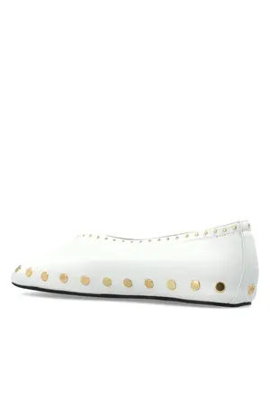 GANNI Jenny Ballerina With Stud Detailing - Egret