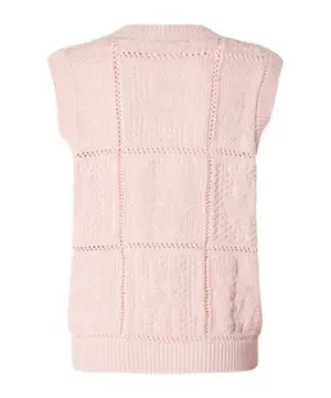 Fendi Crocheted Cotton V-neck Gilet With Flower Appliqu