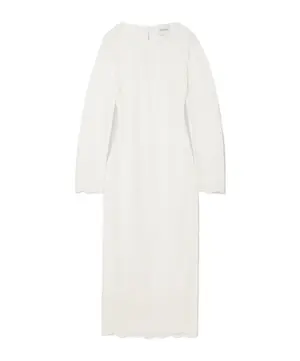 Posse Name Cove Embroidered Open-knit Cotton Kaftan - White