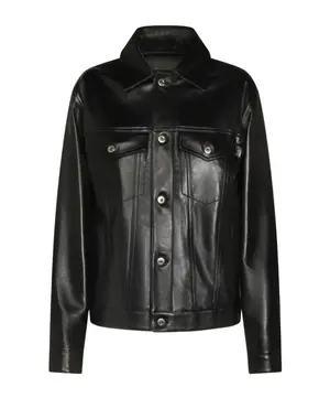 Bottega Veneta Long-sleeve Leather Jacket - Black