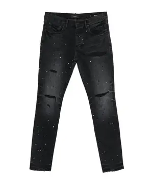 PURPLE BRAND PURPLE BRAND Distressed Splatter Denim Charcoal