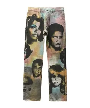 Versace Printed Straight Leg Jeans - Black