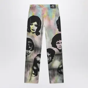 Versace Printed Straight Leg Jeans - Black