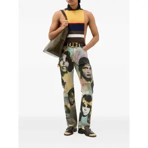 Versace Printed Straight Leg Jeans - Black