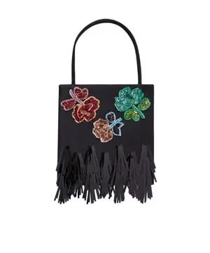 Marni Sequin Embellished Satin Tote Bag With Fringe Detail