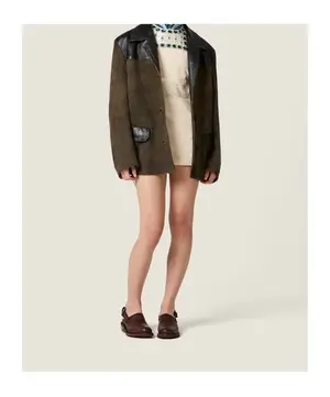 Miu Miu Panelled Long Sleeve Jacket