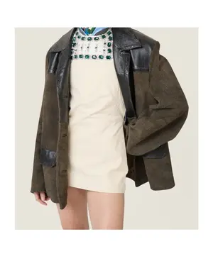 Miu Miu Panelled Long Sleeve Jacket